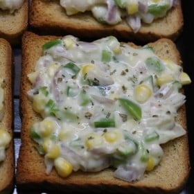cheese toast recipe with corn, corn cheese toast