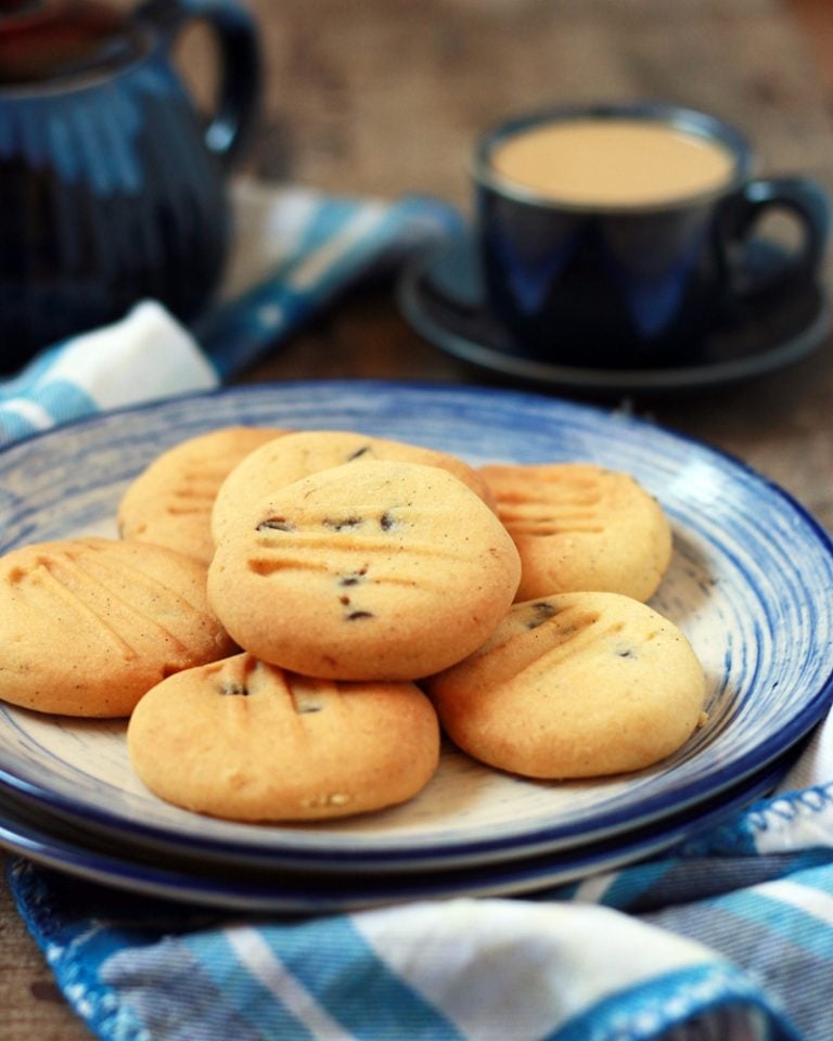 Custard cookies recipe, bakery style custard powder cookies