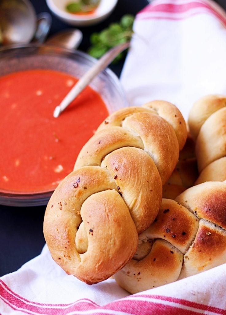 Braided garlic bread recipe | WHole wheat garlic bread braided