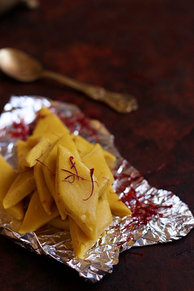 Kesar kaju katli Recipe | How To Make Kesar kaju Katli | Cook Click N ...