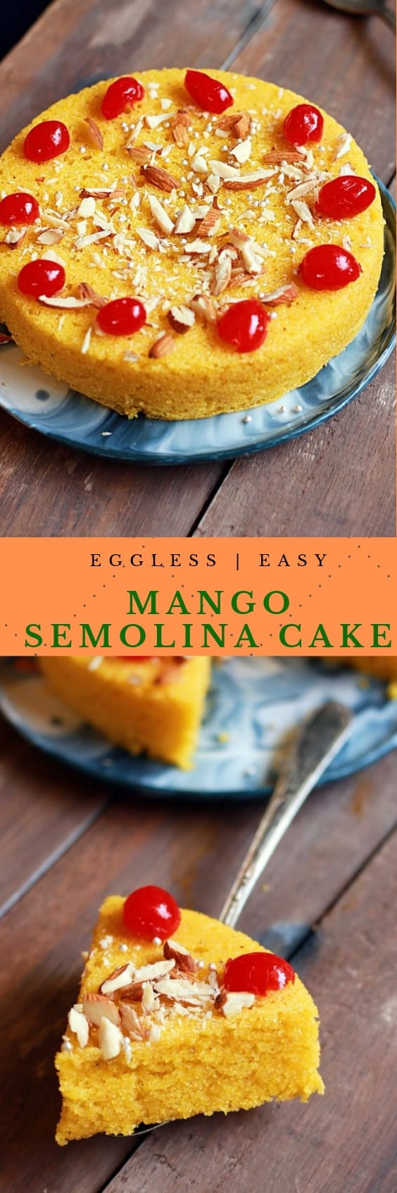 Mango rava cake recipe - easy and vegan