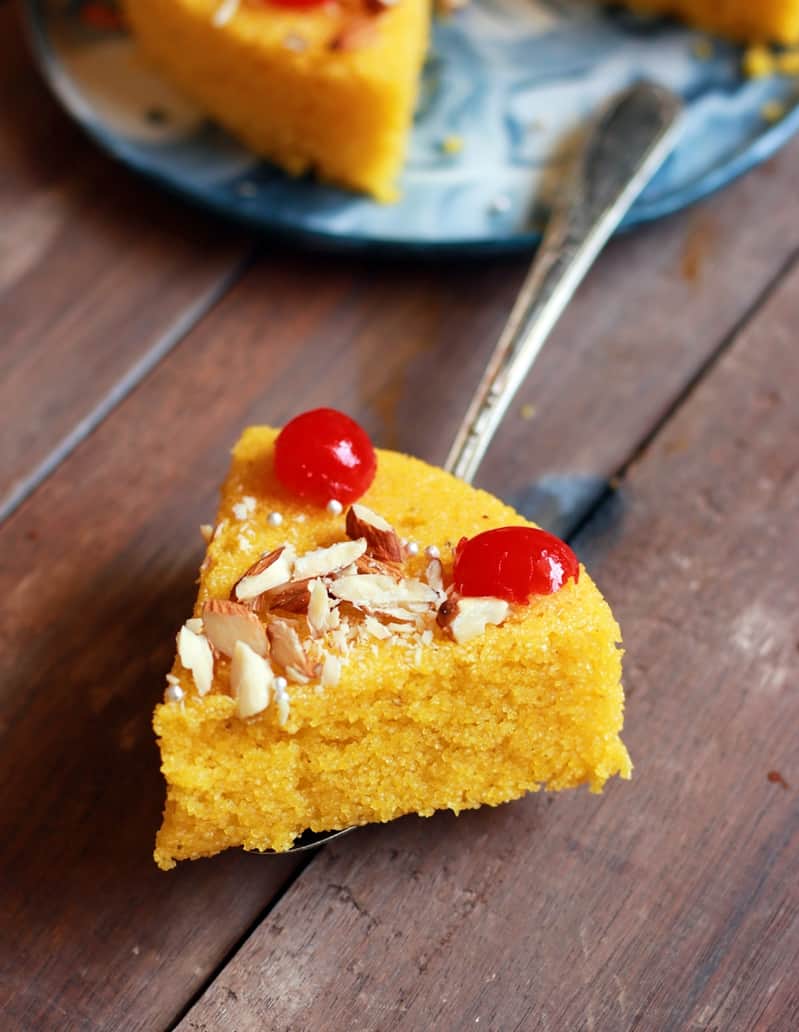 Mango rava cake recipe - easy and vegan