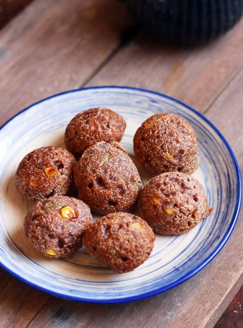 ragi paniyaram recipe, easy no soak, no grind recipe