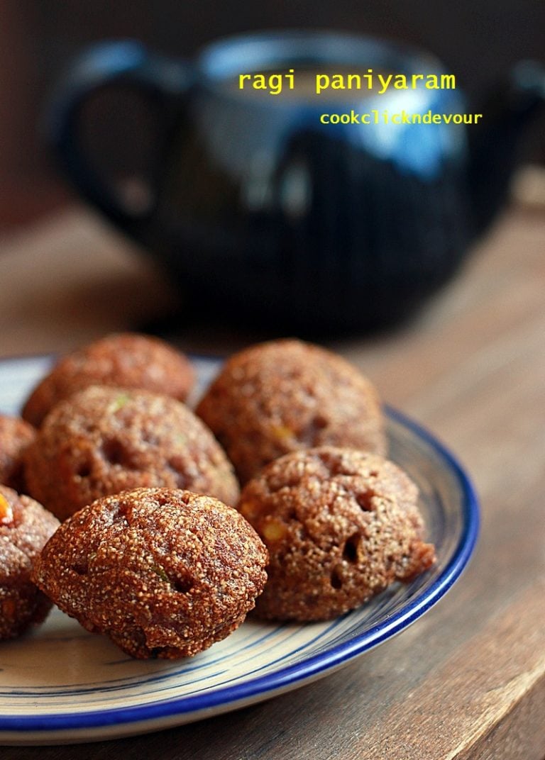 ragi paniyaram recipe, easy no soak, no grind recipe