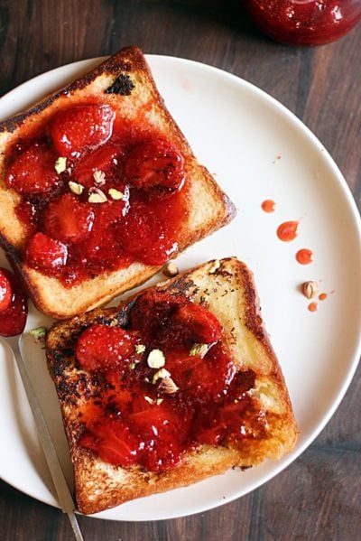 Strawberry Toast Recipe With Fresh Berries | Cook Click N Devour!!!