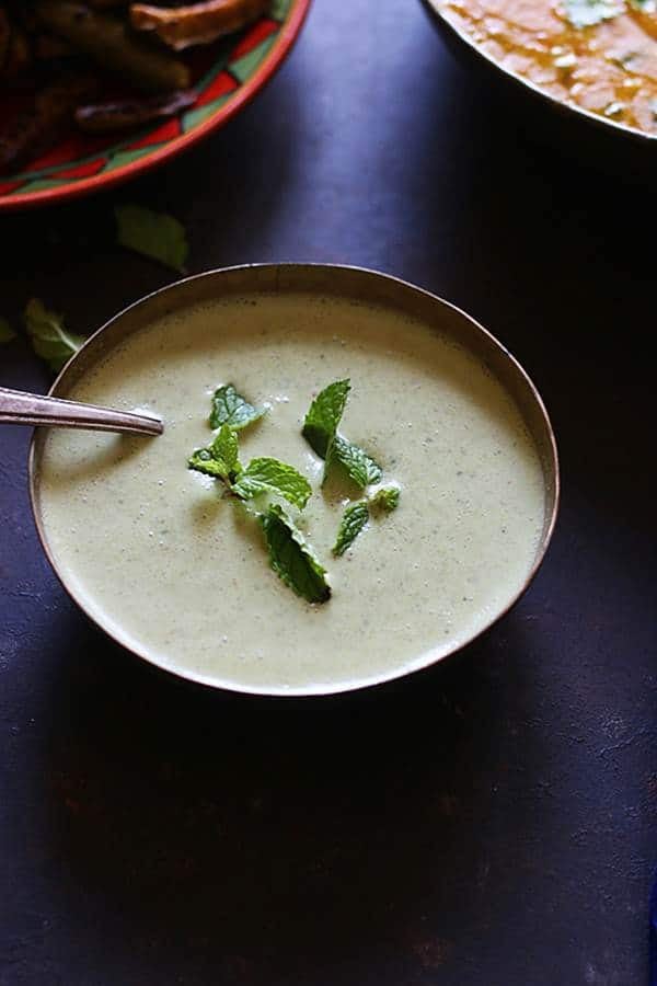 Mint Raita - Pudina Raita Recipe | Cook Click N Devour!!!